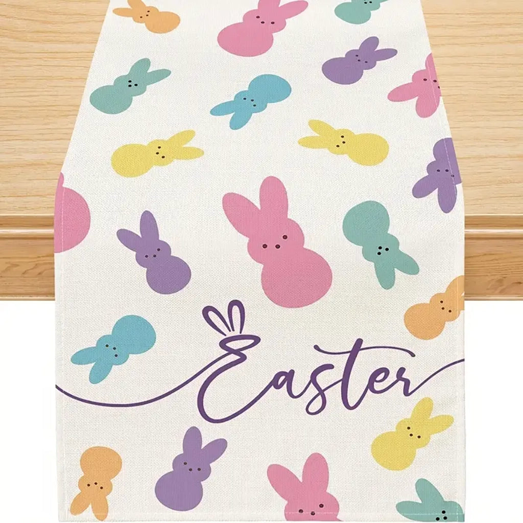 Colorful Easter Bunny Table Runner – Royal Splendor