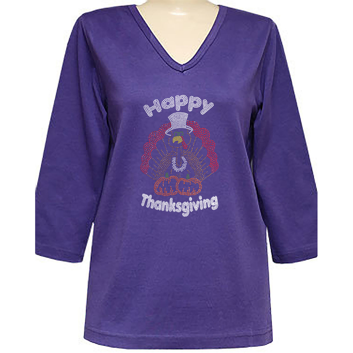 Gobble Gobble 3/4 V-Neck Classic – Royal Splendor & Travel
