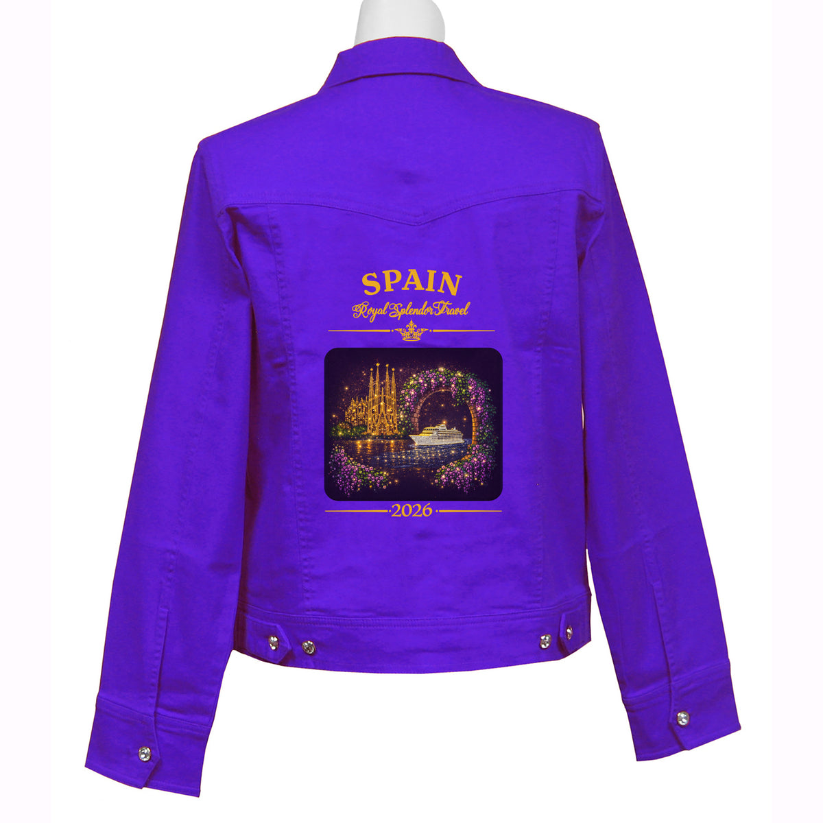 Spain Classic Denim Jacket – Royal Splendor & Travel